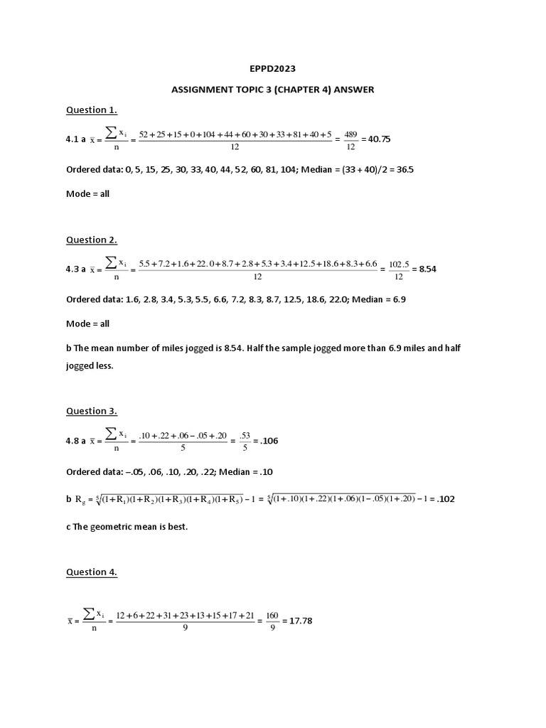 Assignment Topic 3 Answer | PDF | Arithmetic | Philosophical Methodology