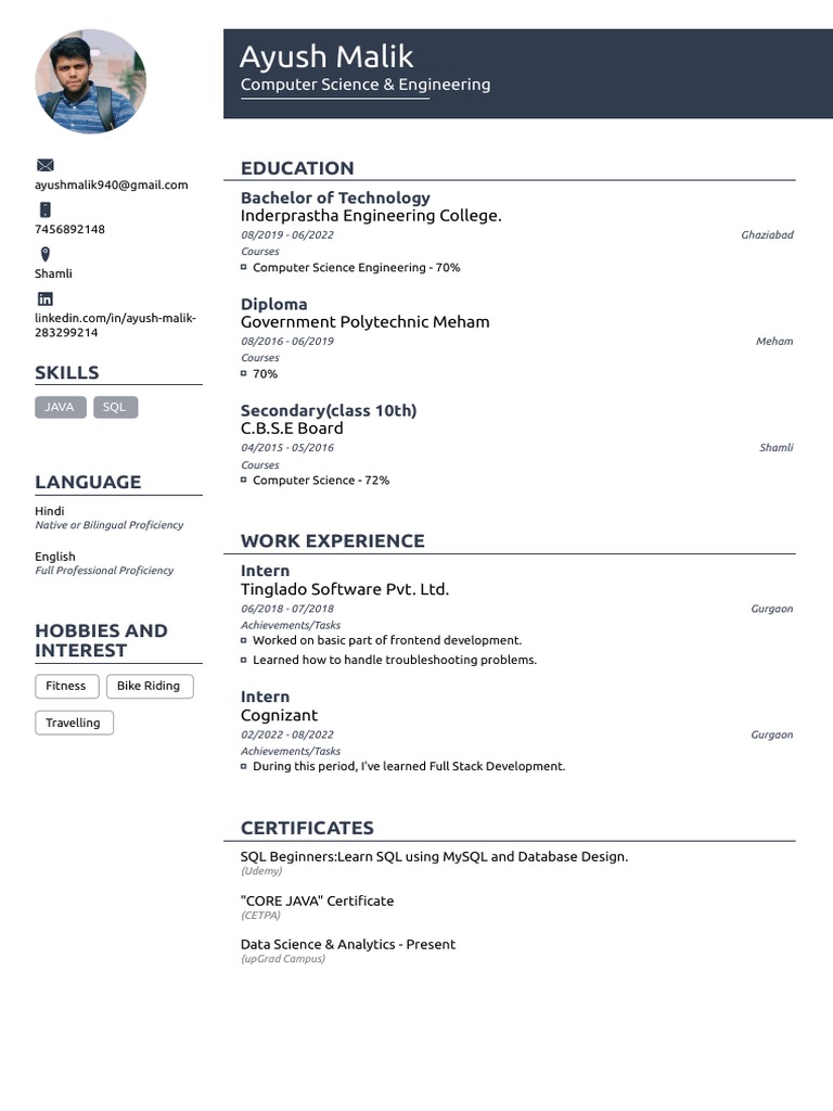 Ayush's Resume | PDF