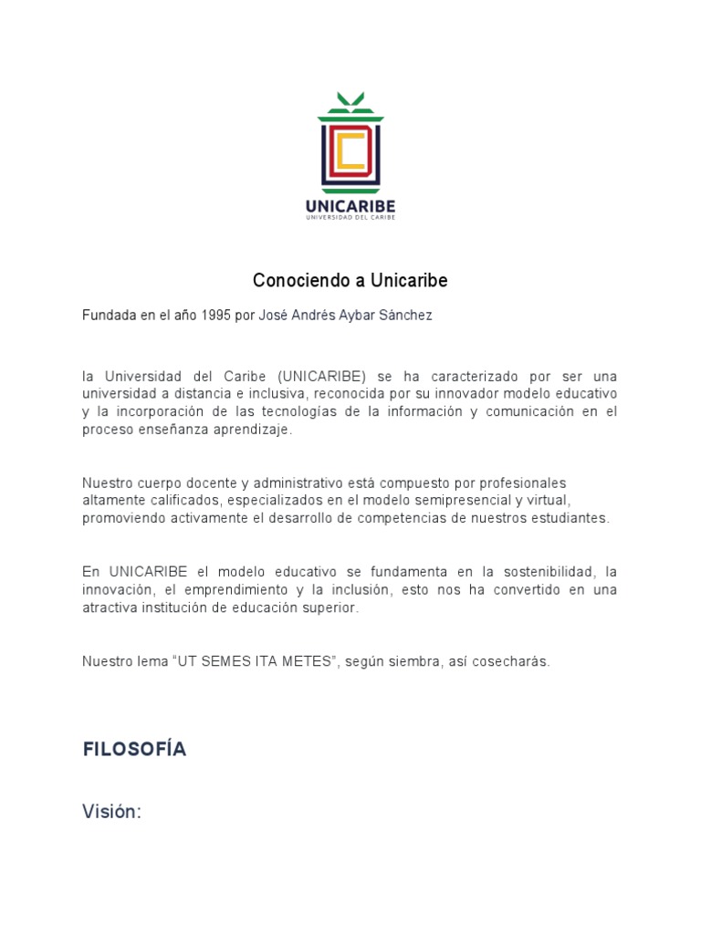 Conociendo A Unicaribe | PDF