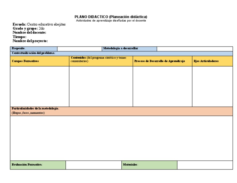 Formato Plano Didáctico 2023 - 2024 MEX | PDF