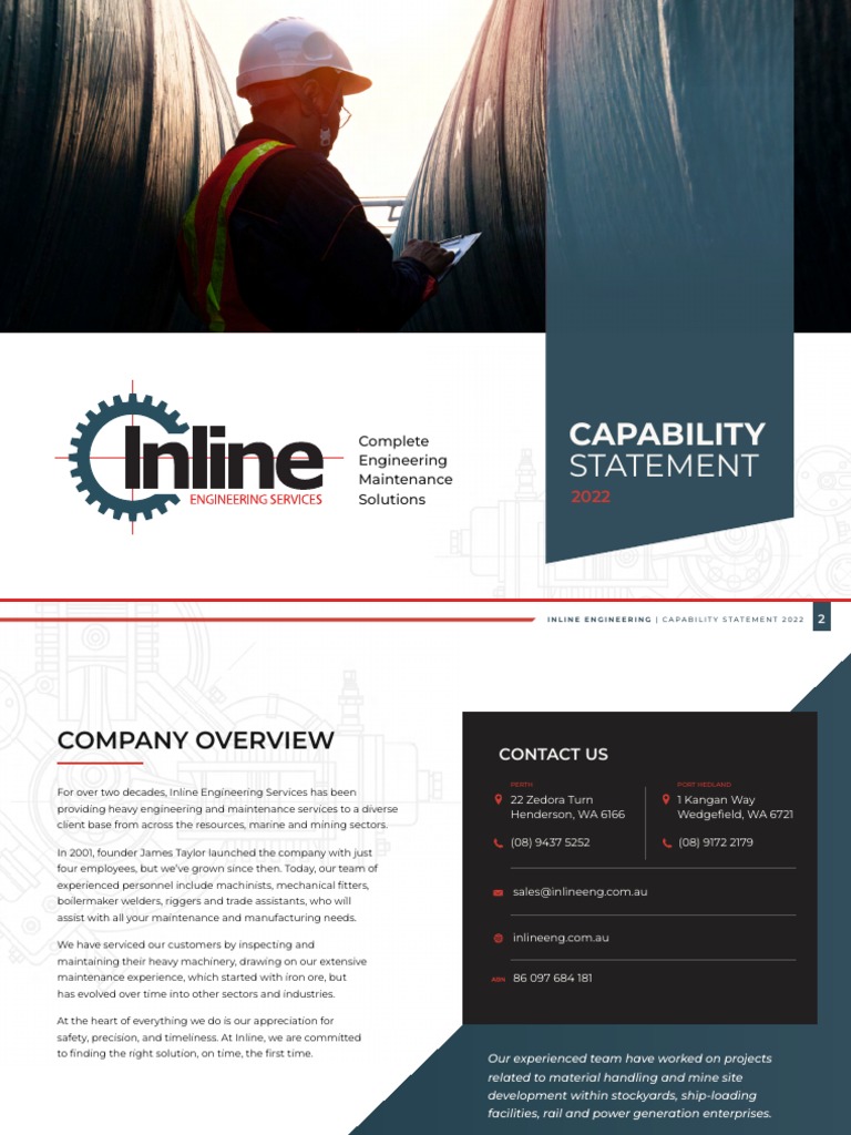 Inline Engineering Capability Statement | PDF | Machinist | Engineering Inline Engineering Capability Statement | PDF | Machinist | Engineering