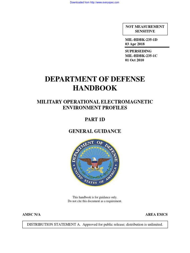 Mil HDBK 235 1D | PDF | Electromagnetic Compatibility | Electrical ...