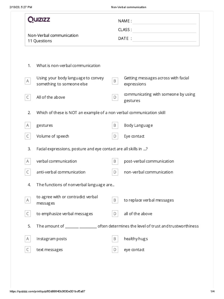 Non-Verbal Communication | Descargar gratis PDF | Nonverbal ...