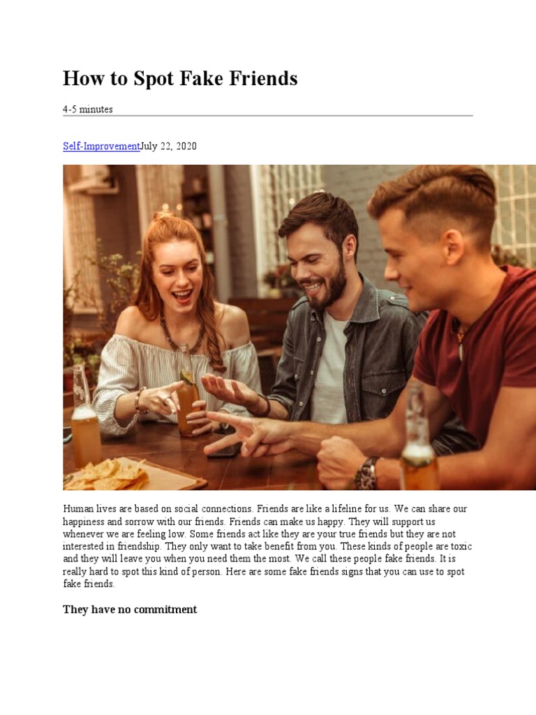 How To Spot Fake Friends | PDF