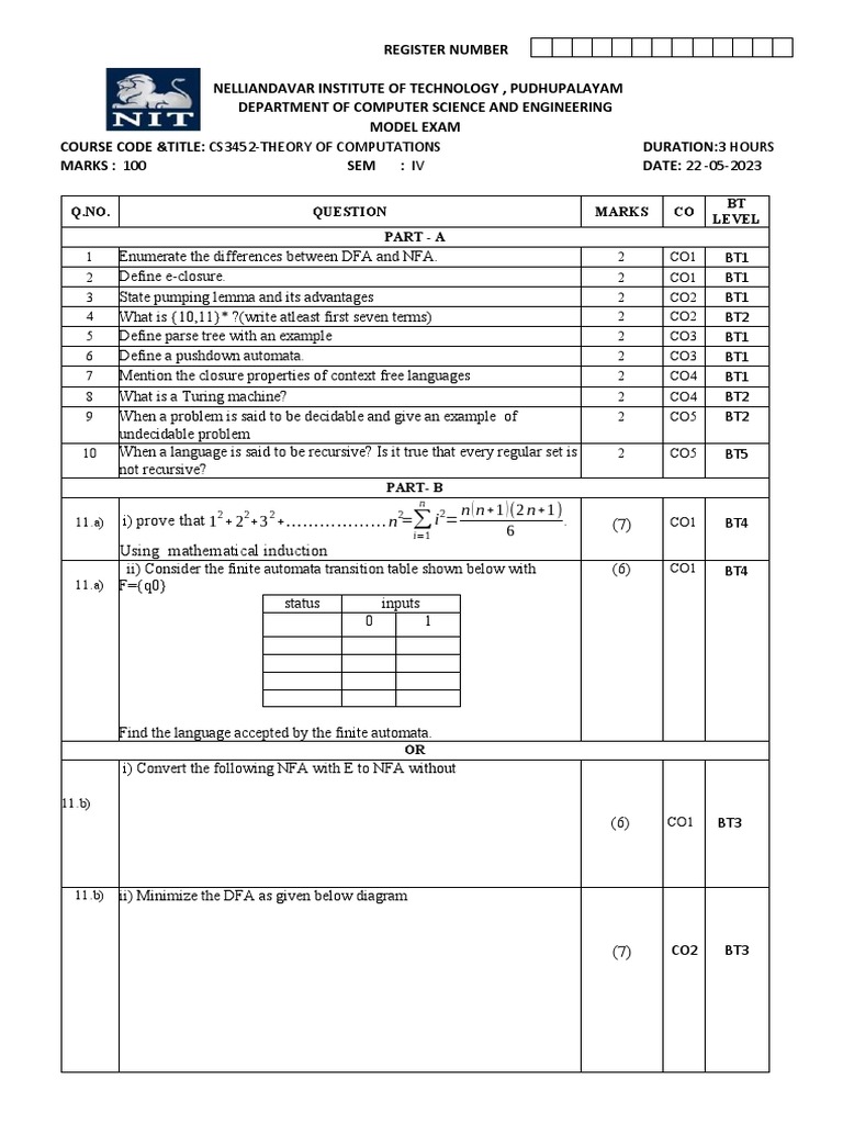 Toc Modelexam Qp-Nba | PDF | Models Of Computation | Computer Science
