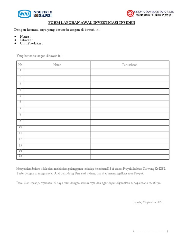 Surat Permohonan Pengiriman Bukti Pelaporan UKL-UPL | PDF