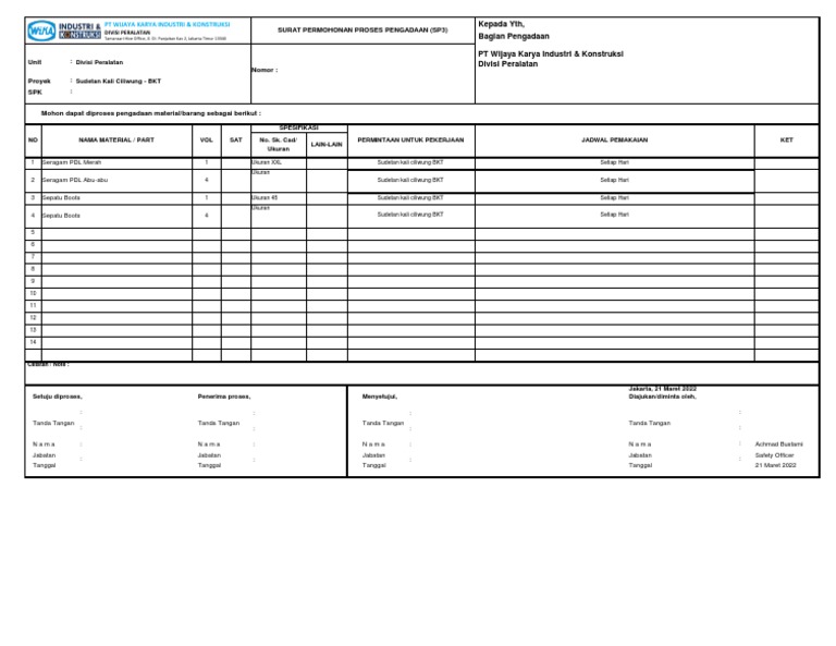 Contoh Form-Form SP3 9 | PDF