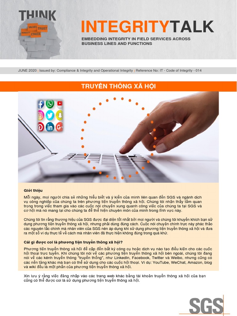 14-SGS-OI-Integrity Talk - Social Media (VNE) | PDF