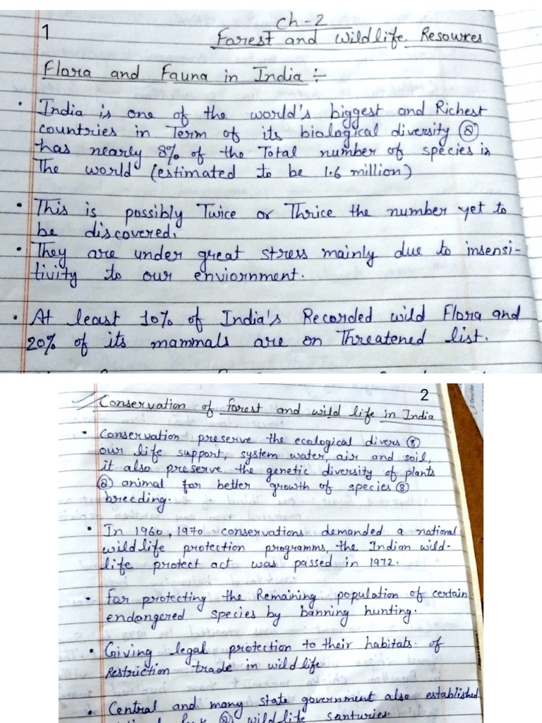 Forest and Wildlife Resources (Notes) | PDF