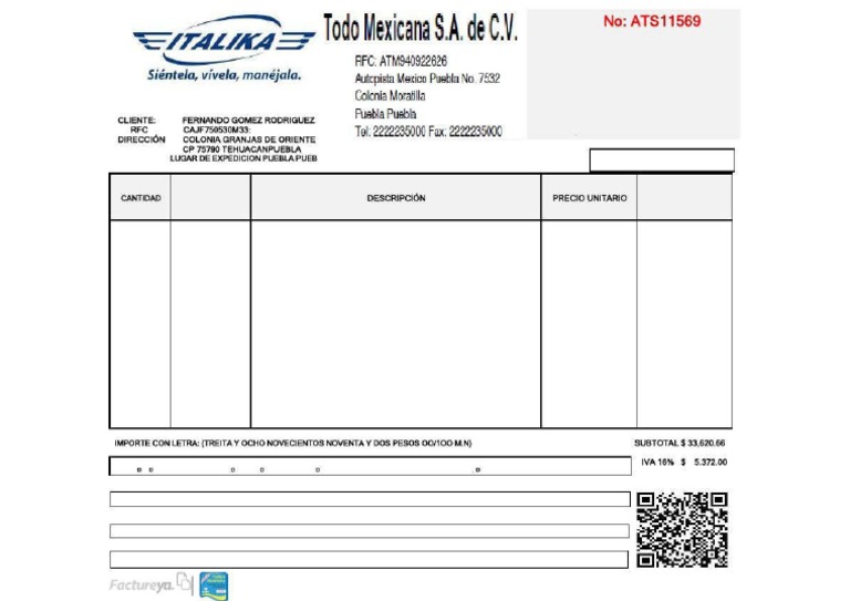Modelos de Factura Moto | PDF