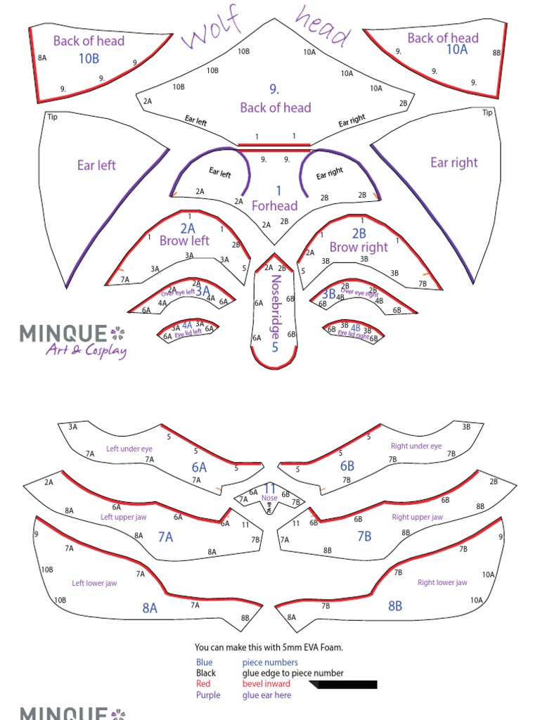 Eva Foam Wolf Head Template | PDF | Human Head And Neck | Human Anatomy