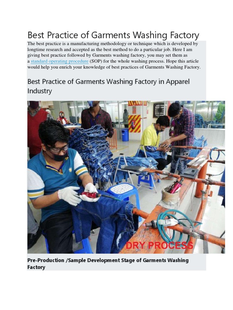 Best Practice of Garments Washing Factory SOP WORK | PDF | Metal ...