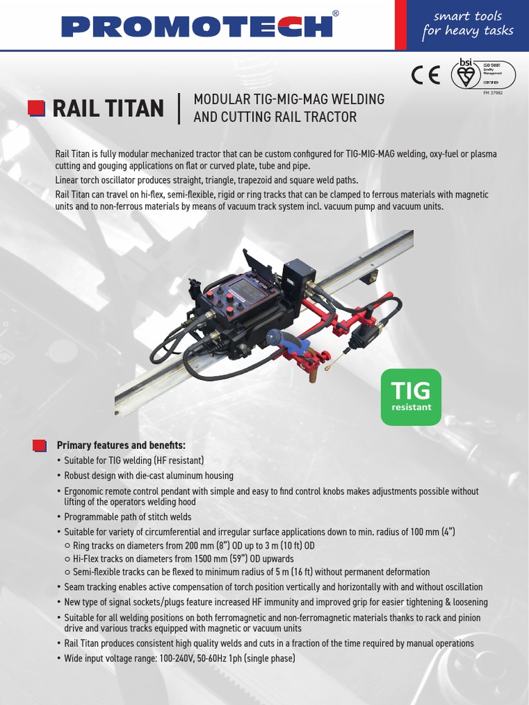 Rail Titan Modular TIG MIG MAG Welding and Cutting Rail Tractor 22.02 ...
