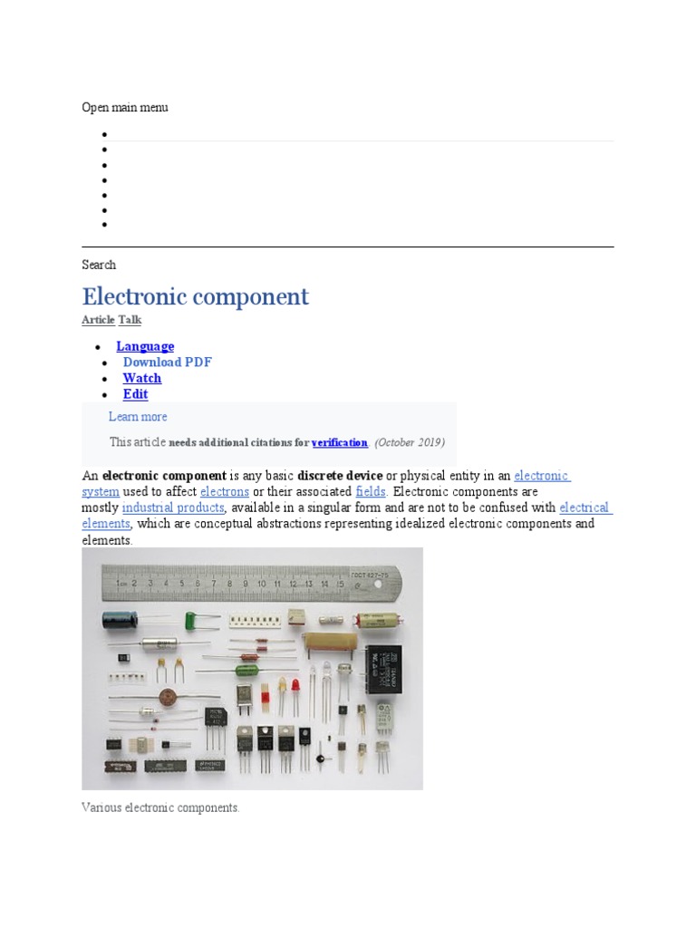 Electronics Components | PDF | Electronic Component | Capacitor