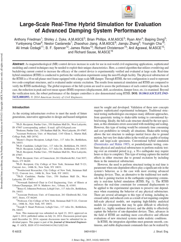 Large-Scale Real-Time Hybrid Simulation For Evaluation of Advanced ...