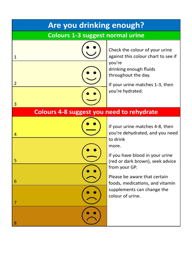 Urine Colour Guide | PDF