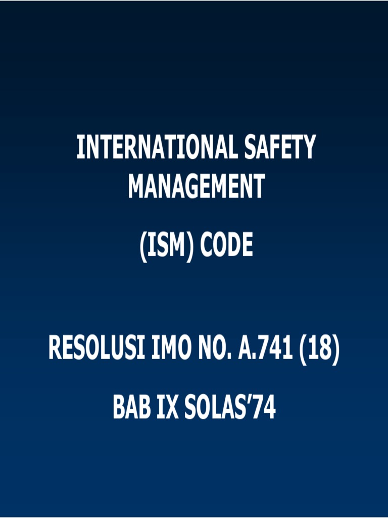 ISM CODE-2002 Elemen 1 - 16 (Final) Pass | PDF