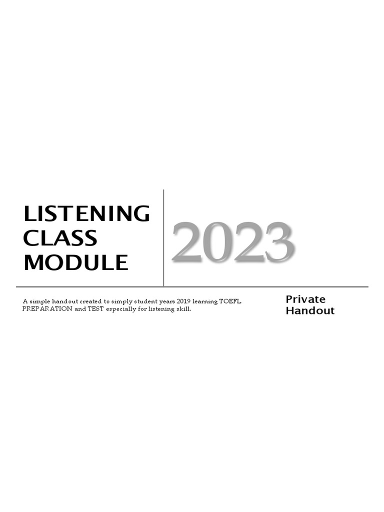 Listening Module 2023 | PDF | Seni & Disiplin Bahasa