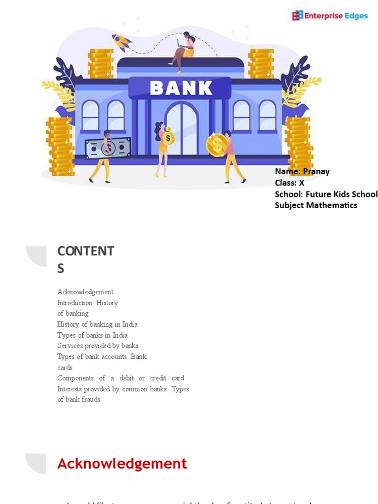 BANKING Math Project by Pranay | PDF | Banks | Credit Card