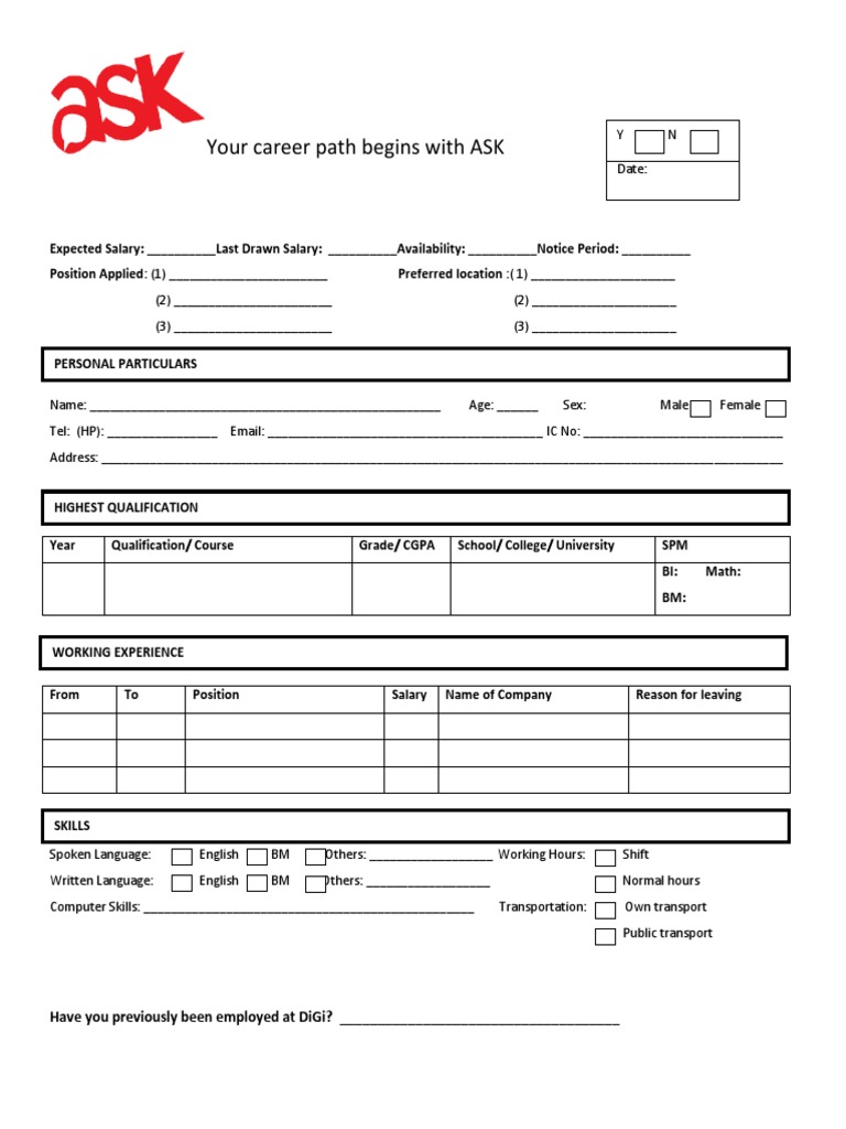 Digi Application Form | PDF