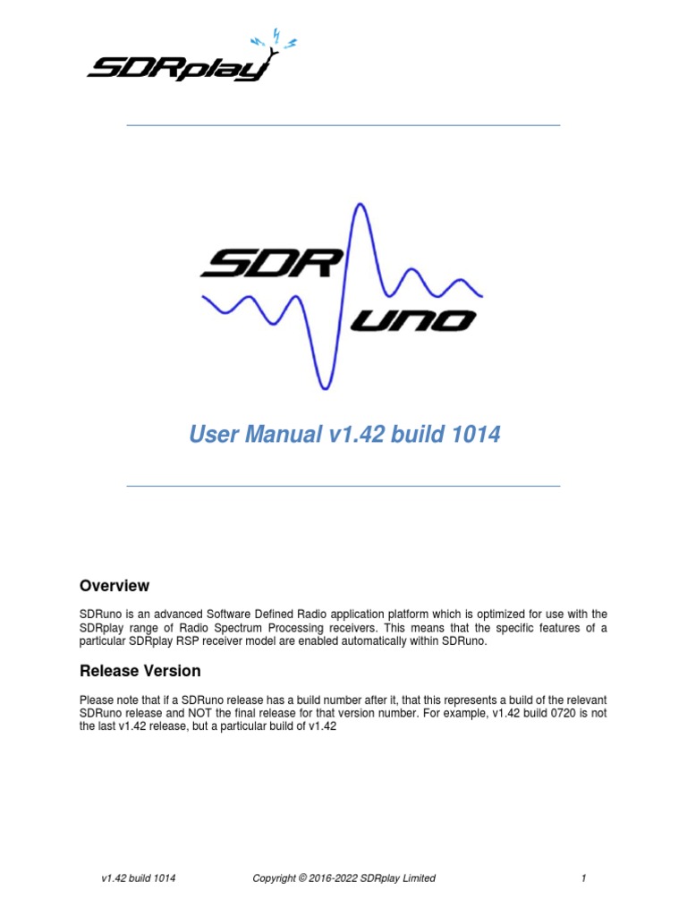 SDRplay_SDRuno_User_Manual | PDF | Frequency Modulation | Bandwidth (Signal Processing)