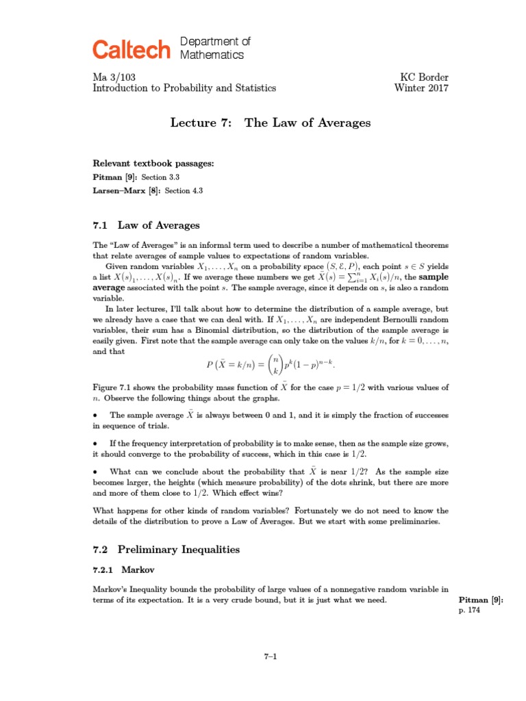 Lecture 07 | PDF | Probability Distribution | Expected Value Lecture 07 | PDF | Probability Distribution | Expected Value