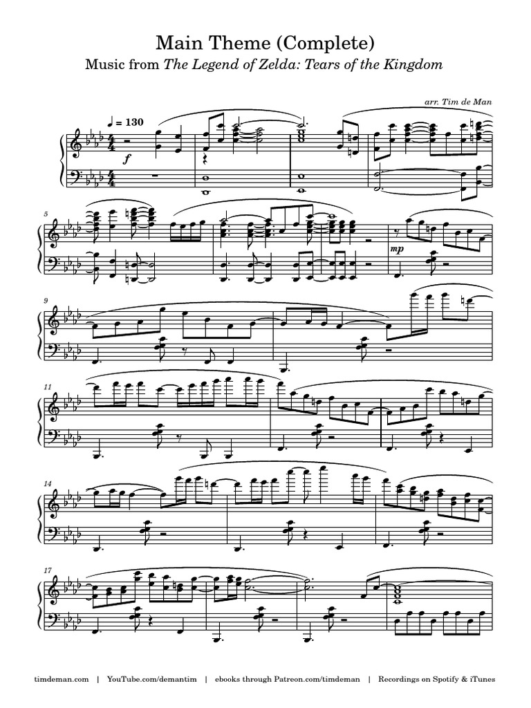 Zelda TotK Complete Main Theme | PDF