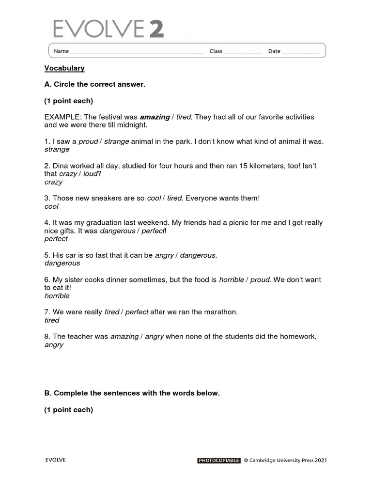 Unit 5 - Revision Worksheet With Answers 1 | PDF