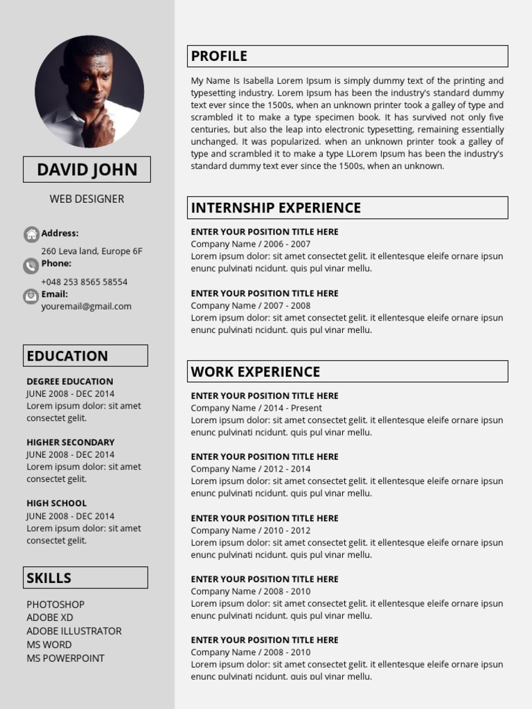 Resume CV Templates Word Doc 24 | PDF | Written Communication | Publishing