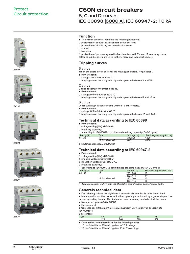 Schneider Electric C60N | PDF | Components | Electric Power