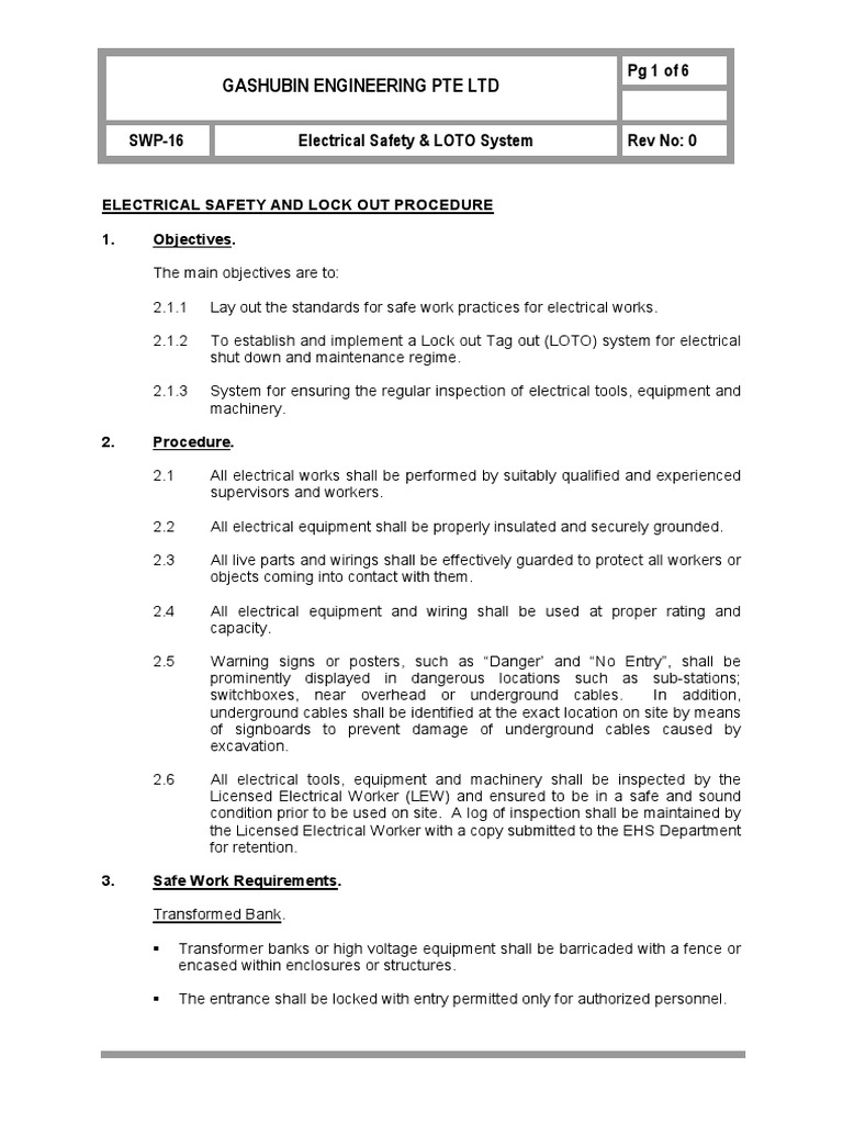 Electrical Safety & LOTO Guide | PDF | Electrical Wiring | Ac Power ...