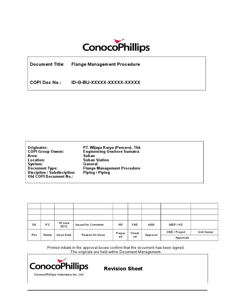 Flange Management Procedure | PDF | Mechanical Engineering | Tools