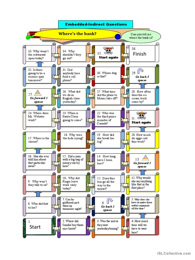 Embedded - Indirect Questions Board Game | PDF