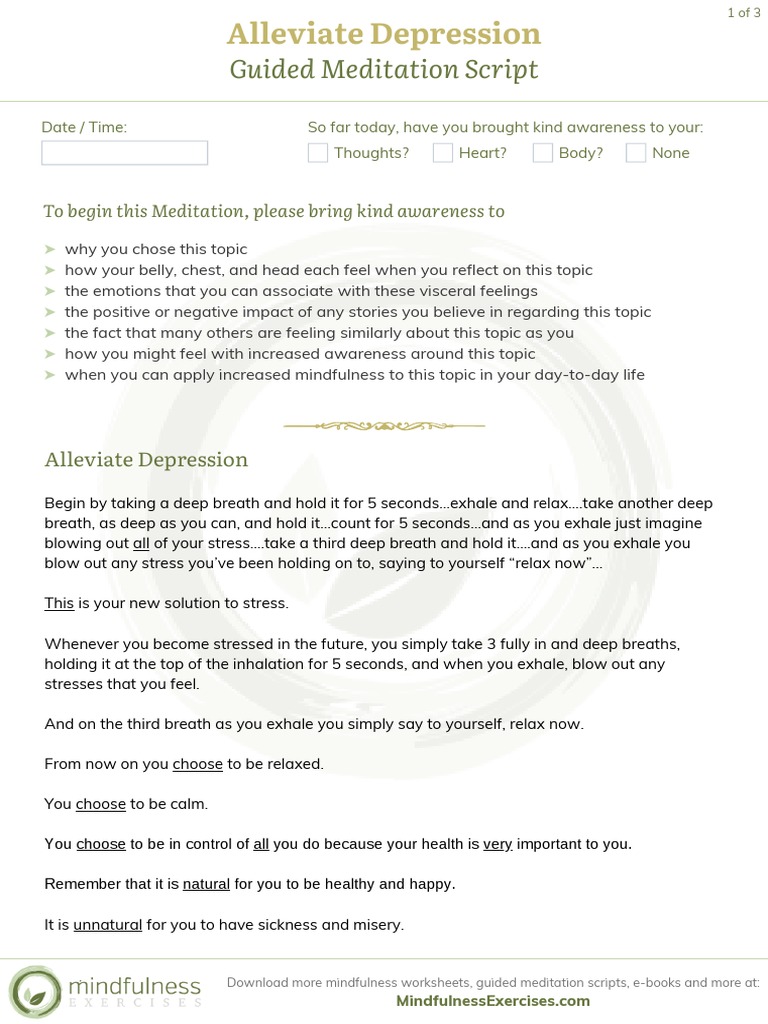 5 - Mindfulness of Emotions - Thoughts | PDF | Mindfulness | Meditation