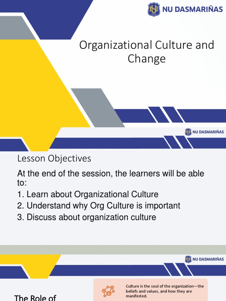 Lec 9 - Organizational Culture and Change | PDF | Organizational ...