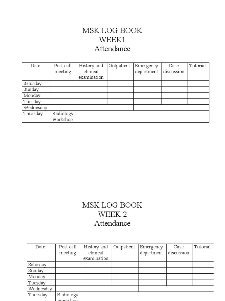 MSK Log Book | PDF | Clinical Medicine | Medical Specialties