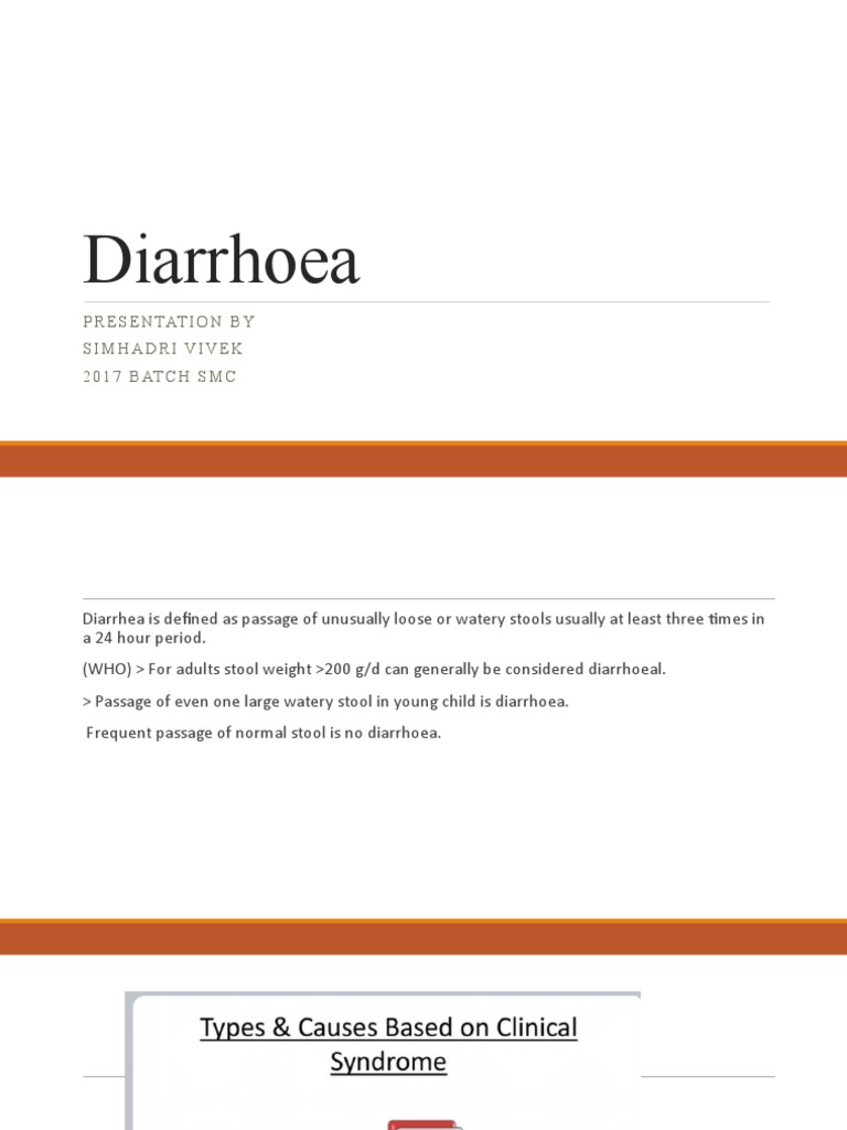 Presentation Diarrhea | PDF | Diarrhea | Probiotic