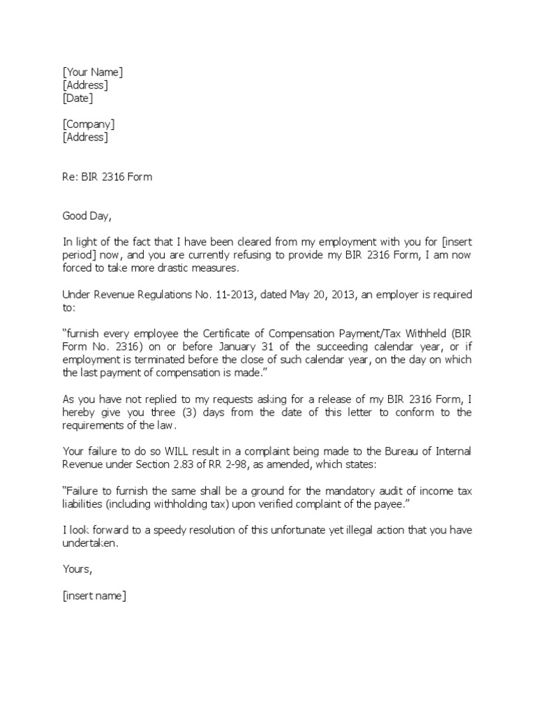 2316 Demand Letter | PDF