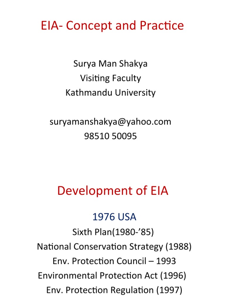 Eia Staff College Slides Pdf Environmental Impact Assessment