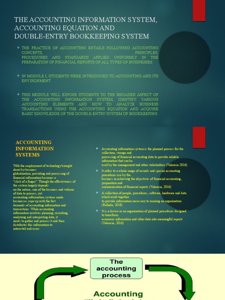 THE ACCOUNTING INFORMATION SYSTEM, ACCOUNTING EQUATION AND | PDF | Cost ...