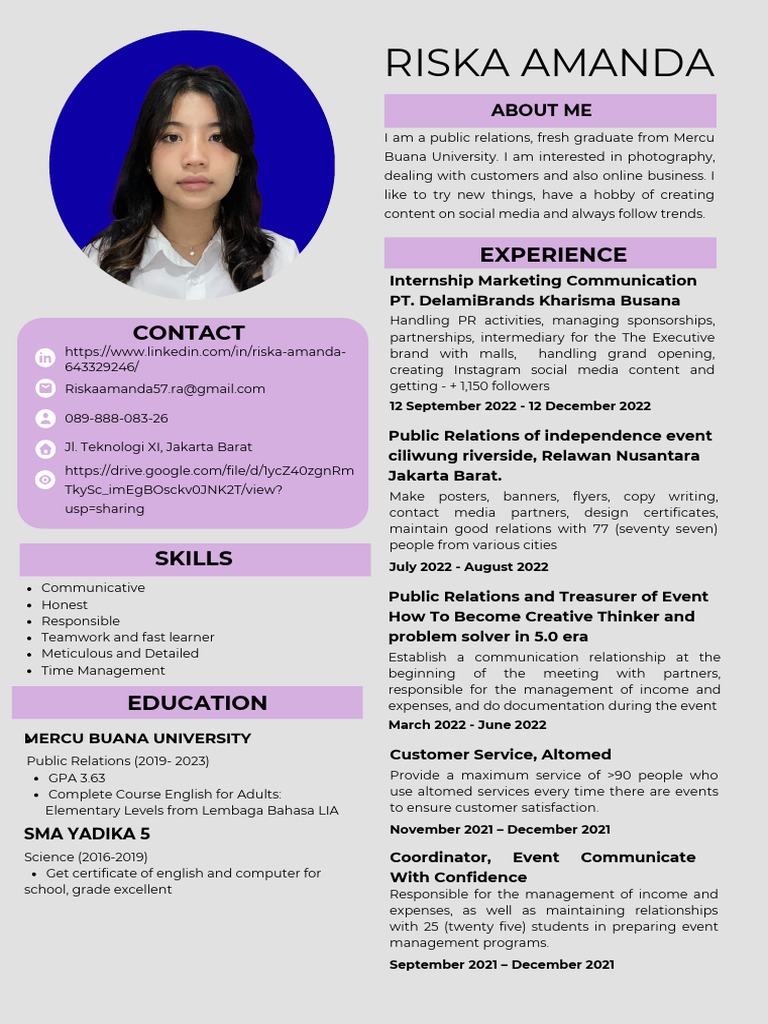 Salinan dari Salinan dari Riska Amanda - CV.pdf (1) | PDF | Communication | Human Communication