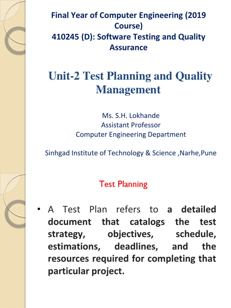 Stqa-Unit 2 | PDF | Software Bug | Software Testing Stqa-Unit 2 | PDF | Software Bug | Software Testing