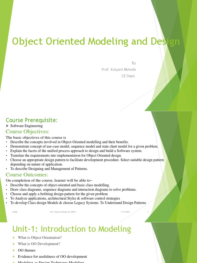 Oomd Unit 1 Pdf Inheritance Object Oriented Programming Conceptual Model