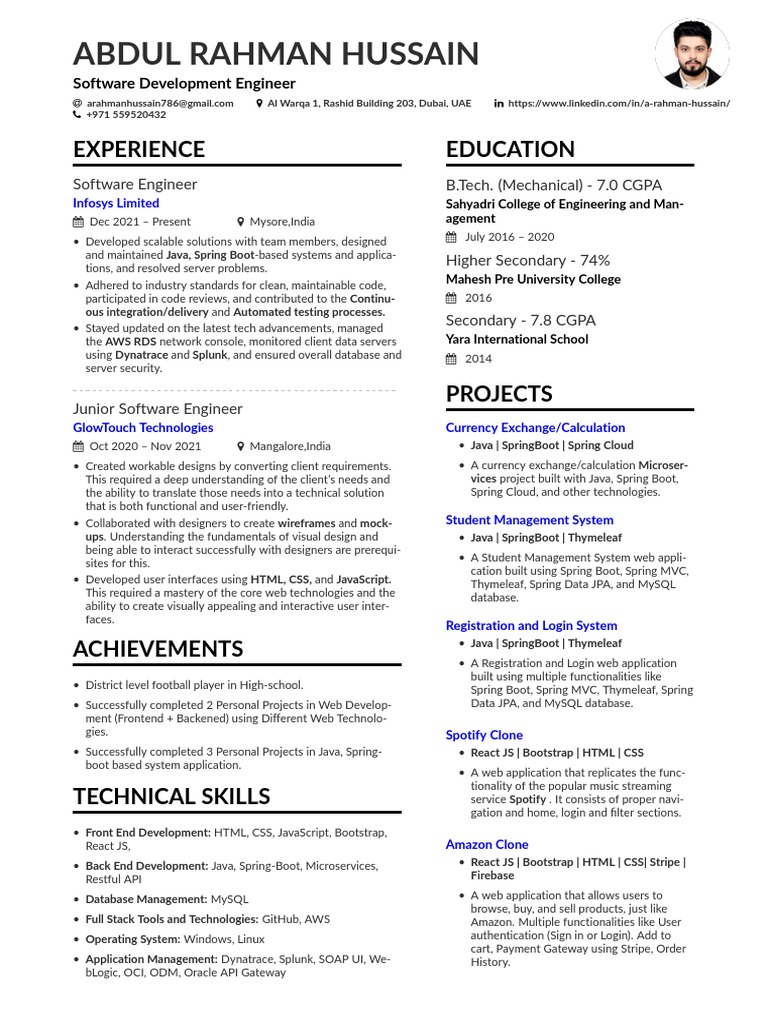 Rahman Resume | PDF | Spring Framework | My Sql