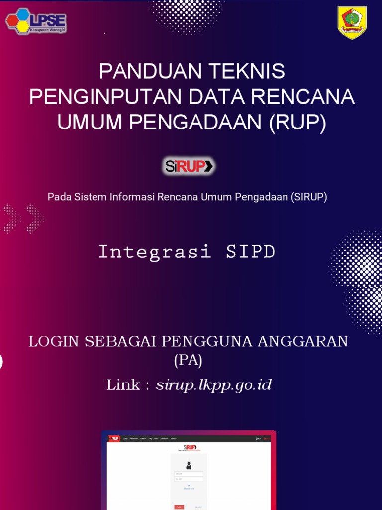 Panduan Penginputan SiRUP Integrasi | PDF