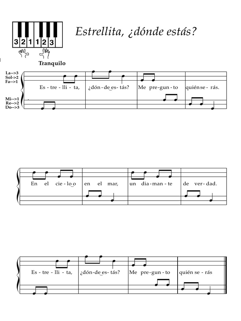 Estrellita Dónde Estás - Partitura Completa | PDF