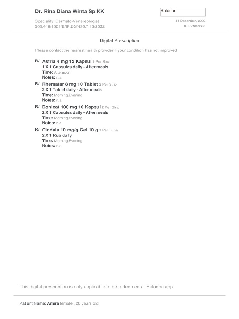 Resep Obat Acne | PDF