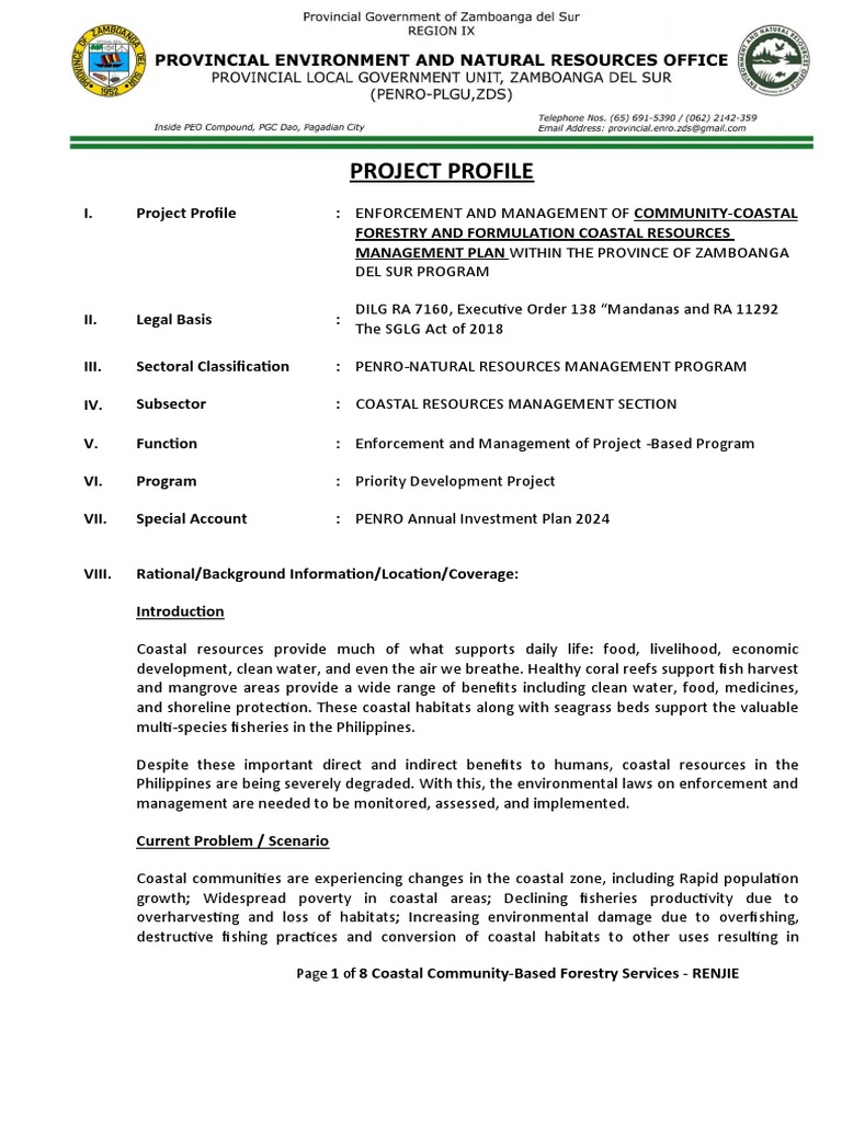 Bordios 2024 Community Based Coastal Project Profile | PDF | Habitat Destruction | Conservation ...