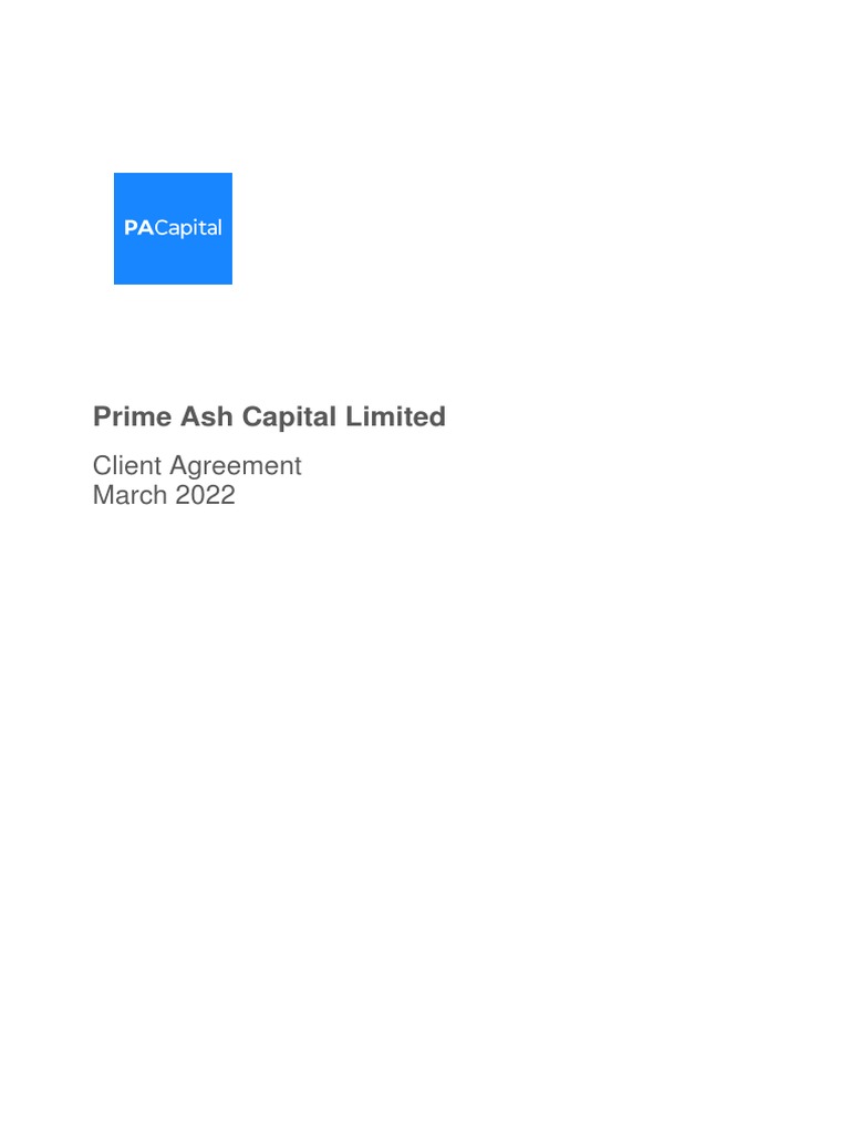 Prime Ash Capital - Client Agreement Version 2.0 | PDF | Contract For ...