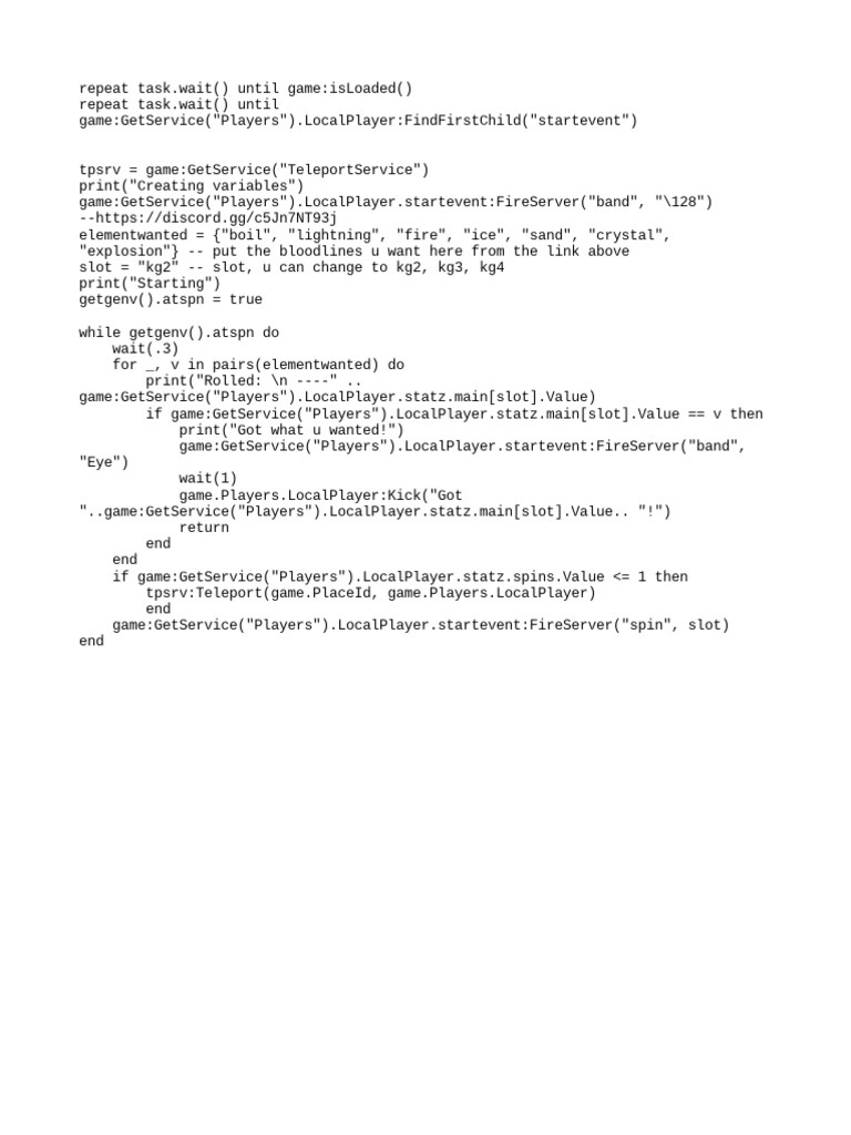 Shindo Life Bloodline Spin Script | PDF | Teaching Methods & Materials